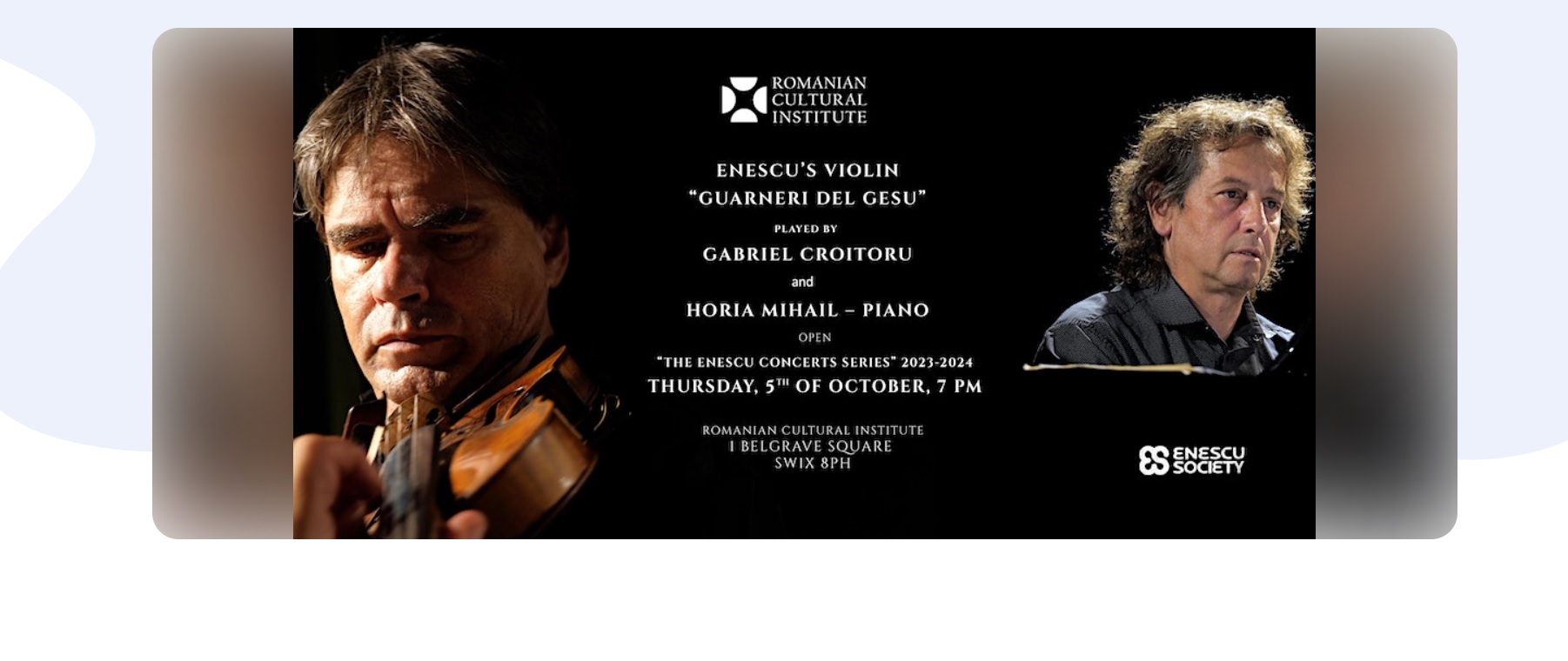 Violonistul Gabriel Croitoru şi pianistul Horia Mihail, în concert la ...