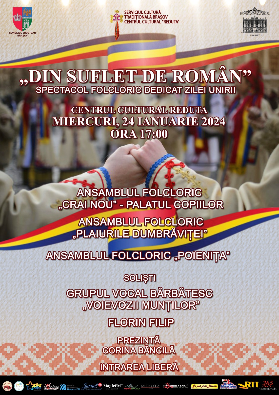 BRAȘOV: Spectacol folcloric “Din suflet de român”, de Mica Unire, la ...